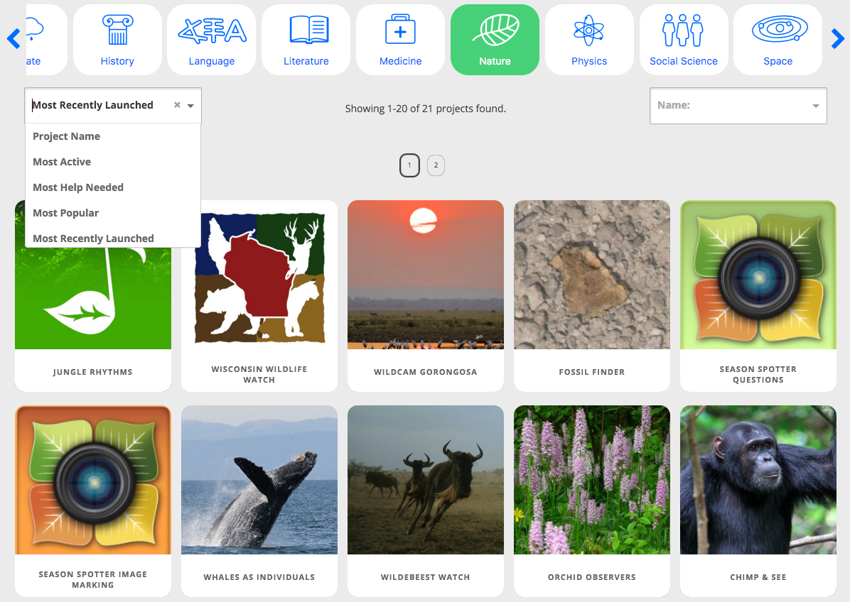 A new projects page for the Zooniverse! – Daily Zooniverse