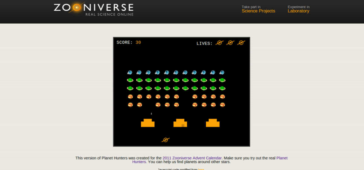 Planet Invaders – Daily Zooniverse